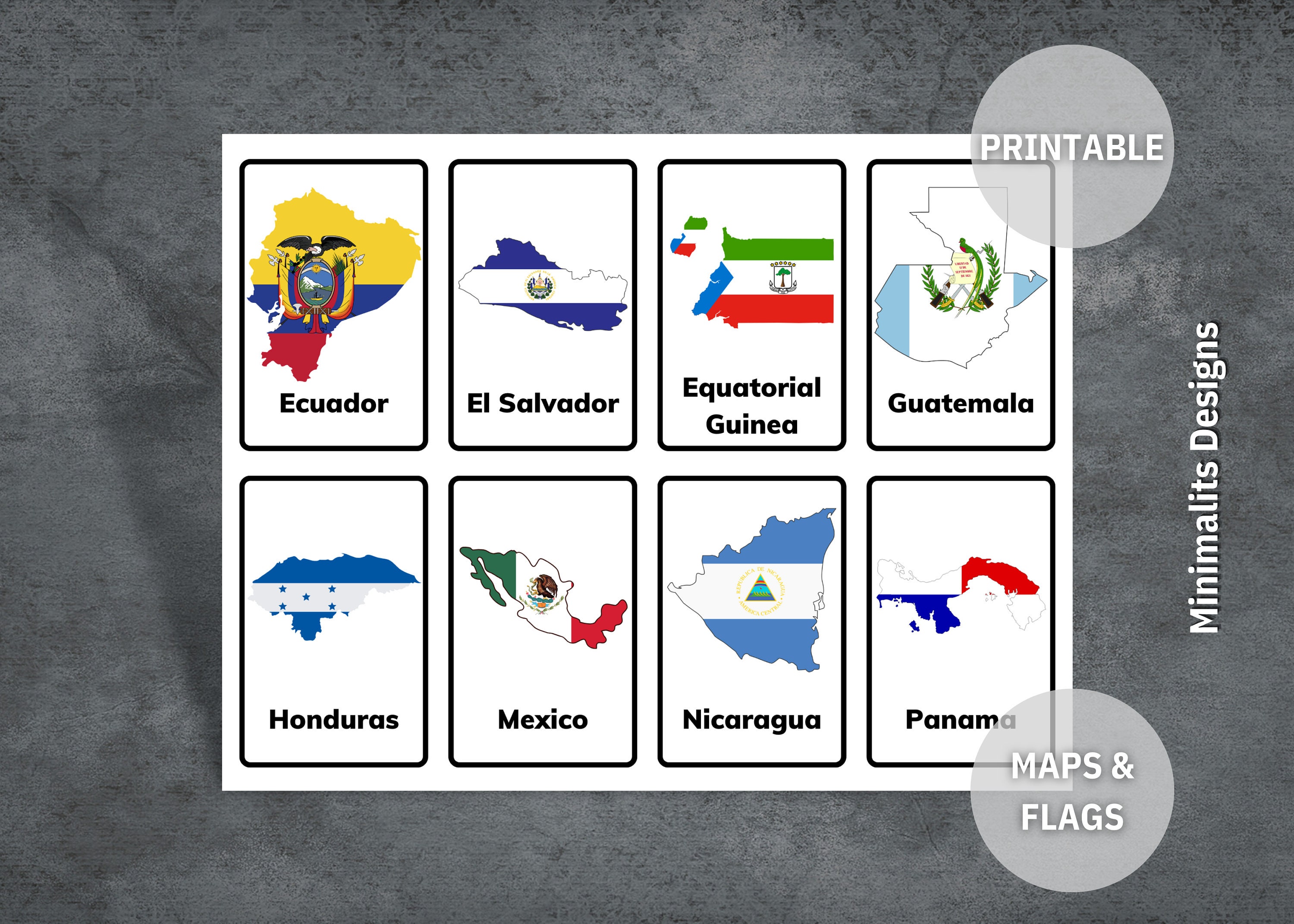 Hispanic Heritage Month Hispanic Countries Flash Cards - Etsy