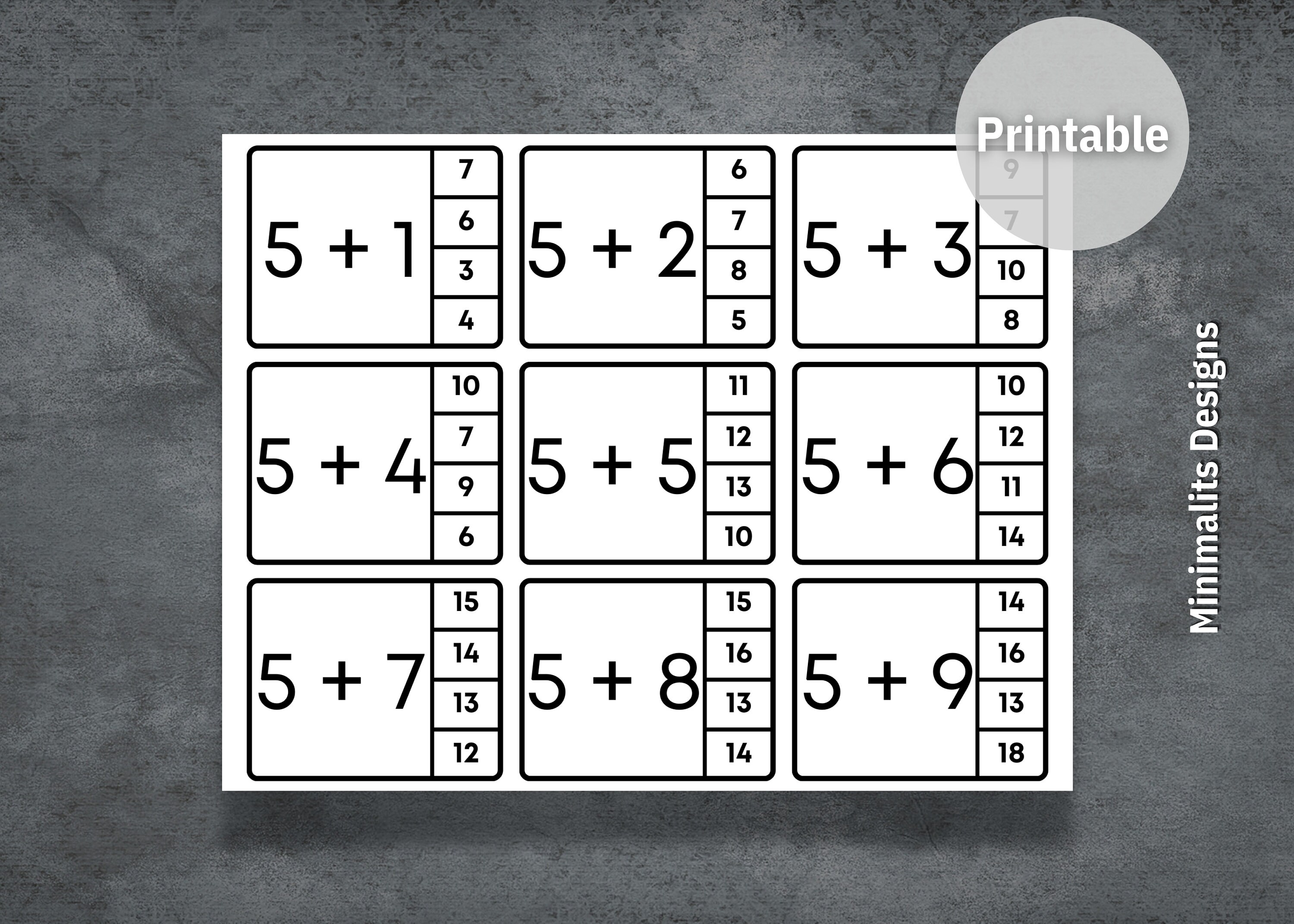 Addition & Multiplication Flashcards, Preschool Flashcards, Printable ...