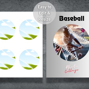 Baseball Photo Collage, Editable Canva Template, Baseball Canva Frame ...
