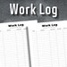 Work Log, Activity Tracker, Editable Work Log Sheet, Time Tracker ...