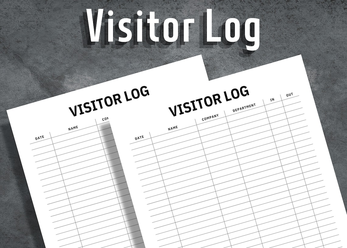 Visitor Log, Visitor Logbook, Visitor Tracker Form, Printable Visitor ...