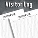 Visitor Log, Visitor Logbook, Visitor Tracker Form, Printable Visitor ...