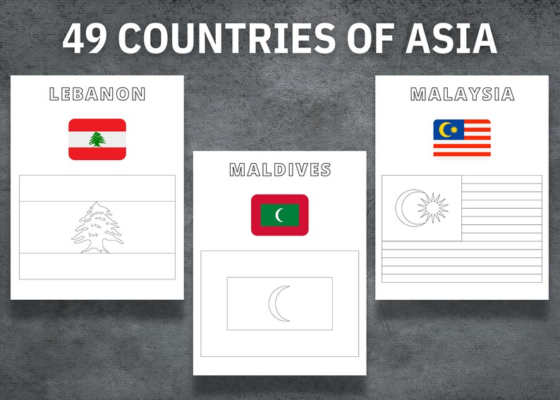 Asian Flags Coloring Pages, Printable Flags Coloring Pages, Asian ...