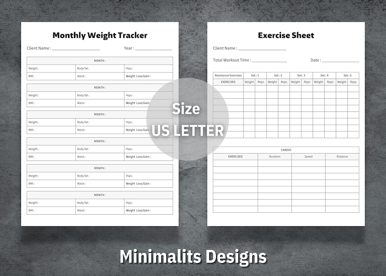 Personal Trainer Sheet, Personal Training Program Template, Fitness ...