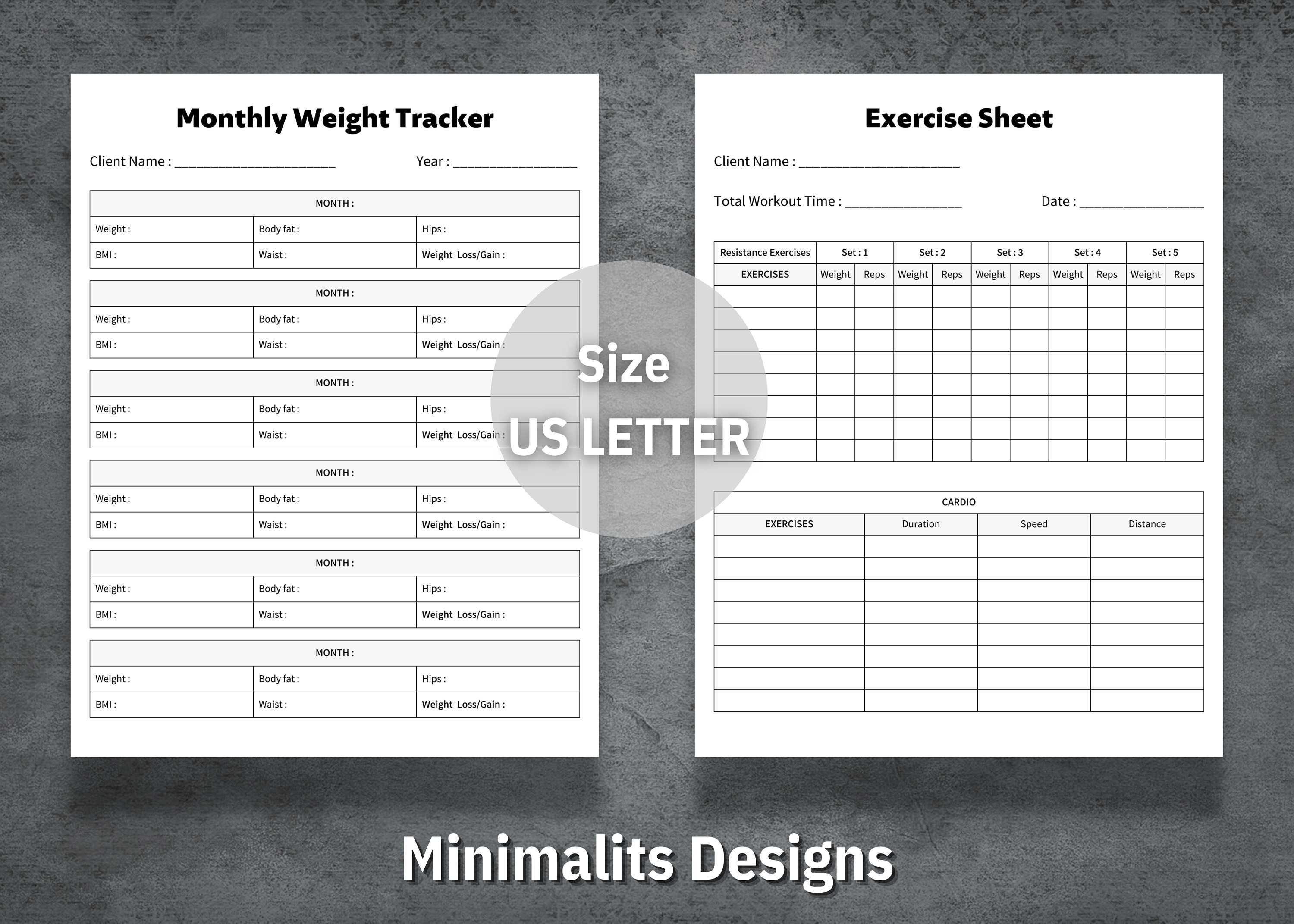 Personal Trainer Sheet, Personal Training Program Template, Fitness ...