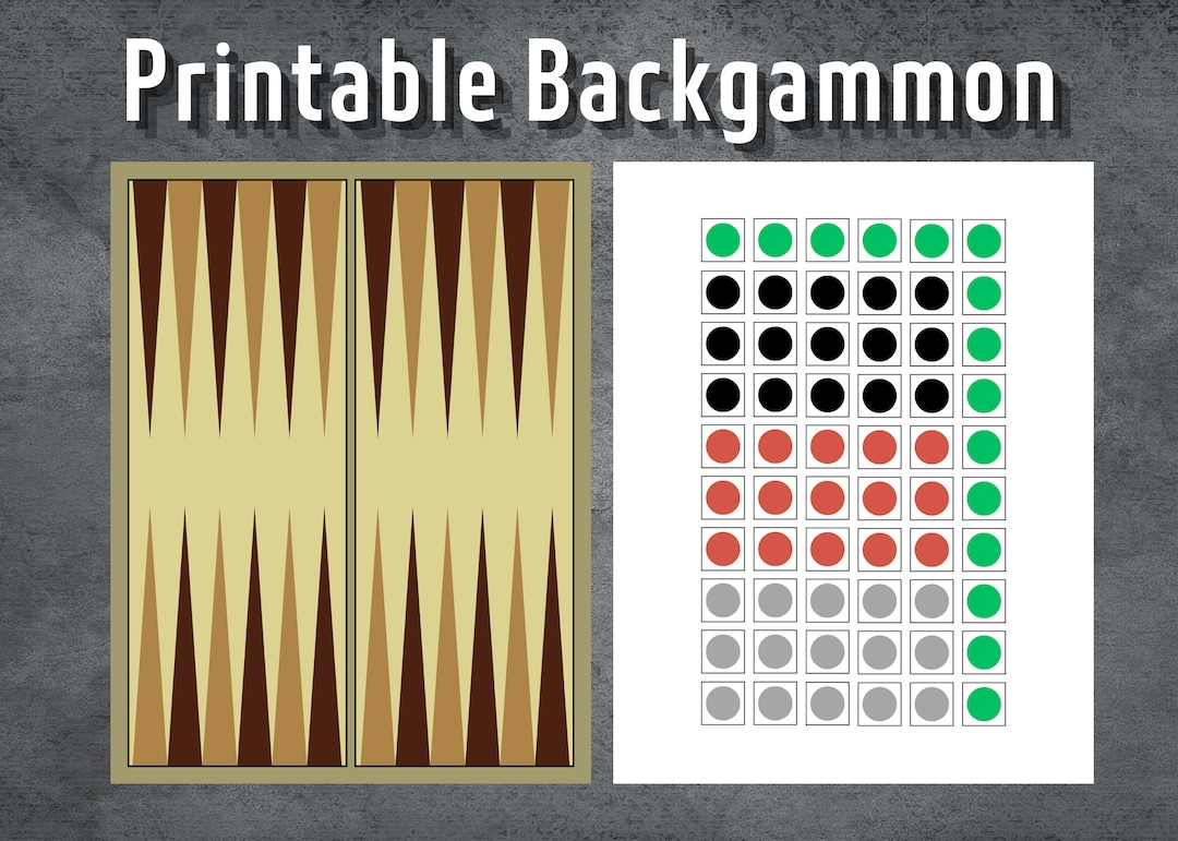 Backgammon Board Game, Printable Backgammon Game, Mini Backgammon Game ...