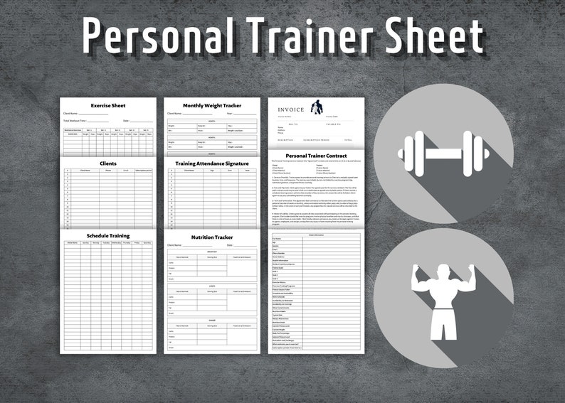 Personal Trainer Sheet, Personal Training Program Template, Fitness ...