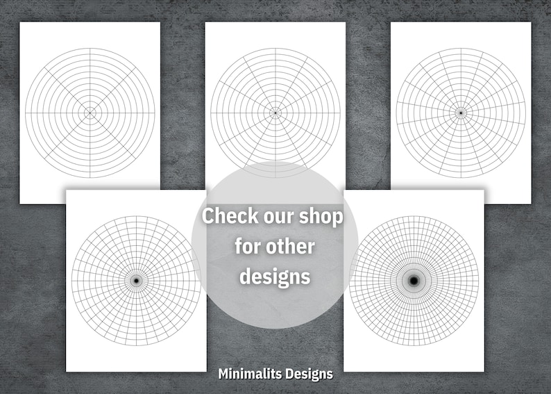 Polar Graph Paper, Printable Circular Graph Paper, Circular Grid Paper ...