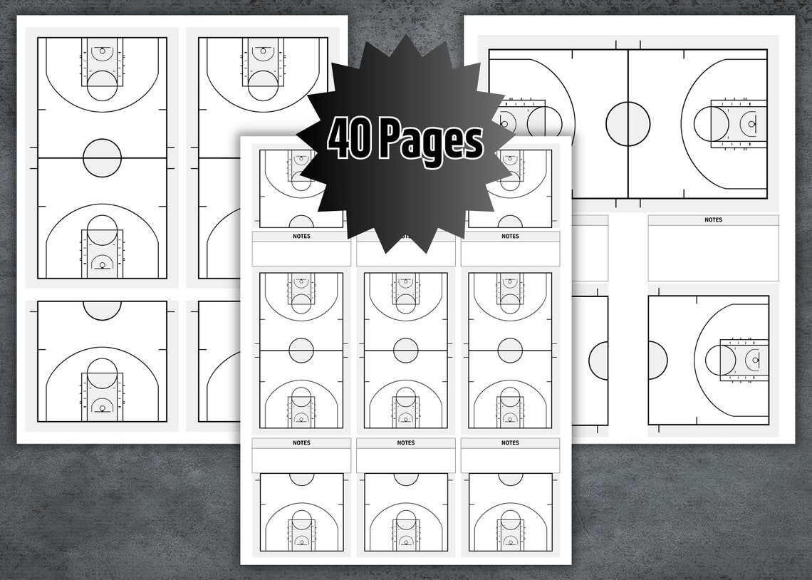 Basketball Playbook Template, Printable Blank Basketball Diagrams ...