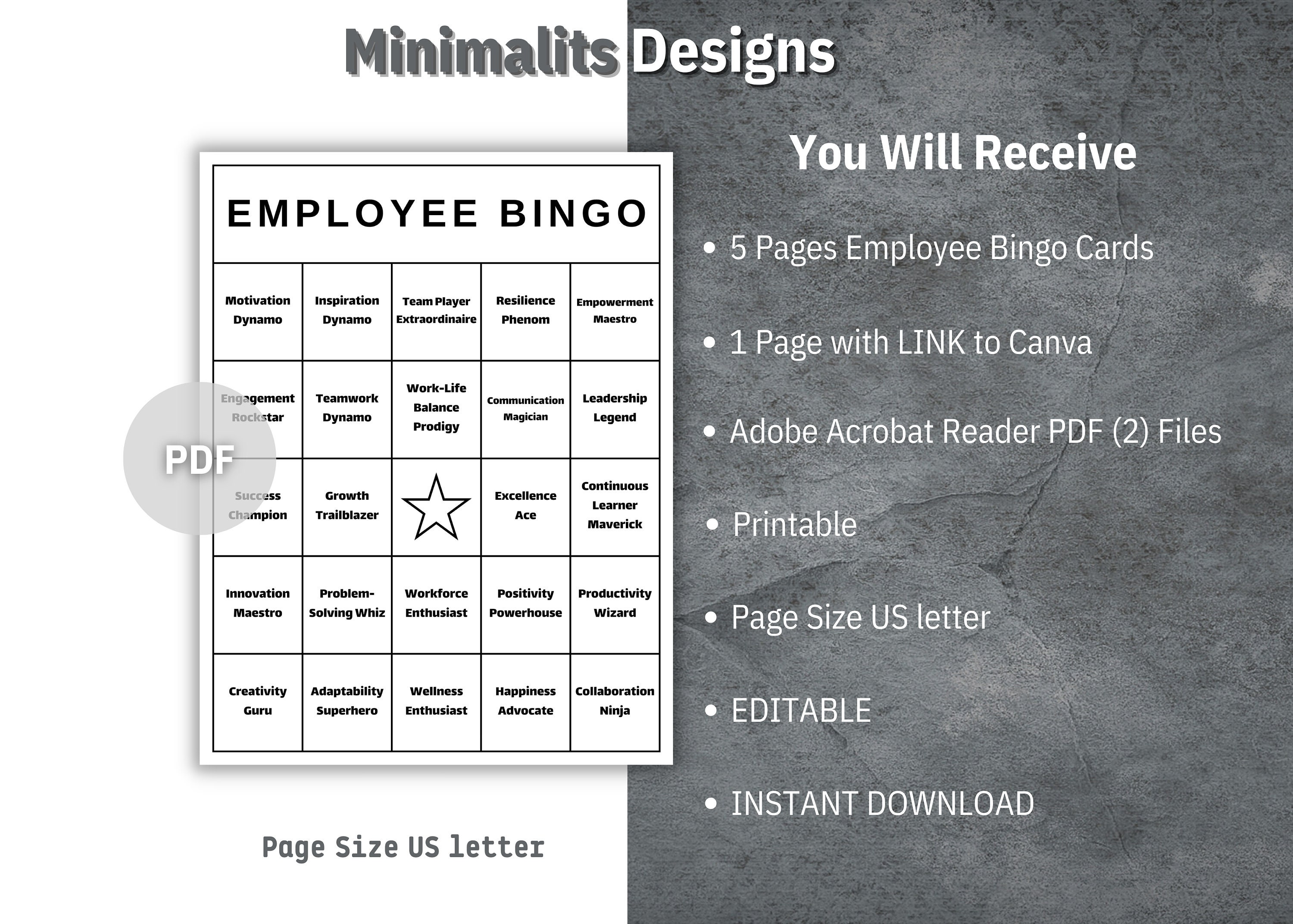 Employee Bingo Cards, Printable Employee Bingo Template, Human ...