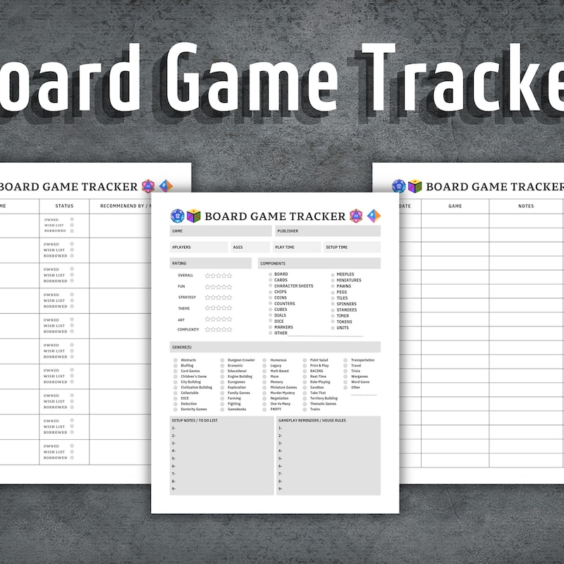 Boardgame Play Tracker - Etsy UK