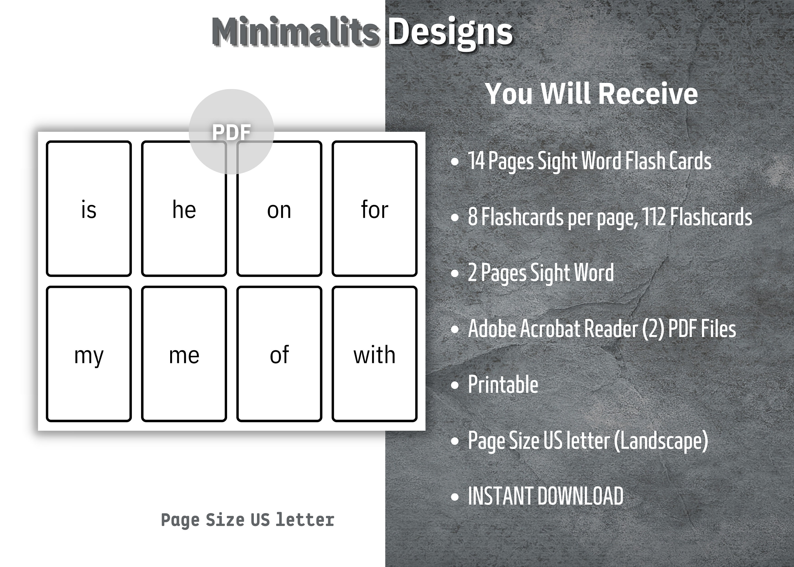 Sight Word Flash Cards, Preschool Flashcards, Printable Montessori ...