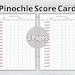 Pinochle Score Card, Pinochle Game, Pinochle Scoresheet, Printable ...