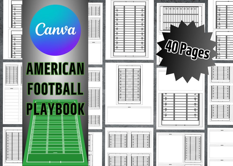 American Football Playbook Template, Printable Blank Football Diagrams ...