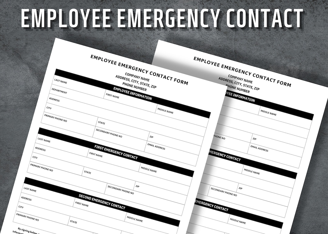 Employee Emergency Contact Form, Employee Contact Information ...