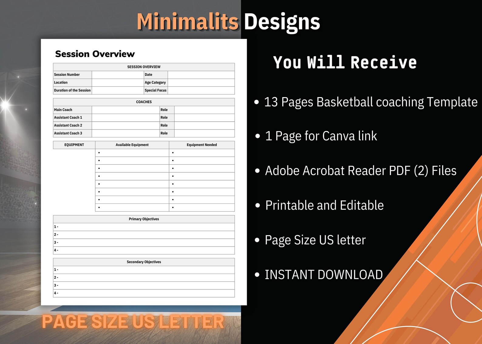 Basketball Coaching Template Basketball Practice Plan - Etsy