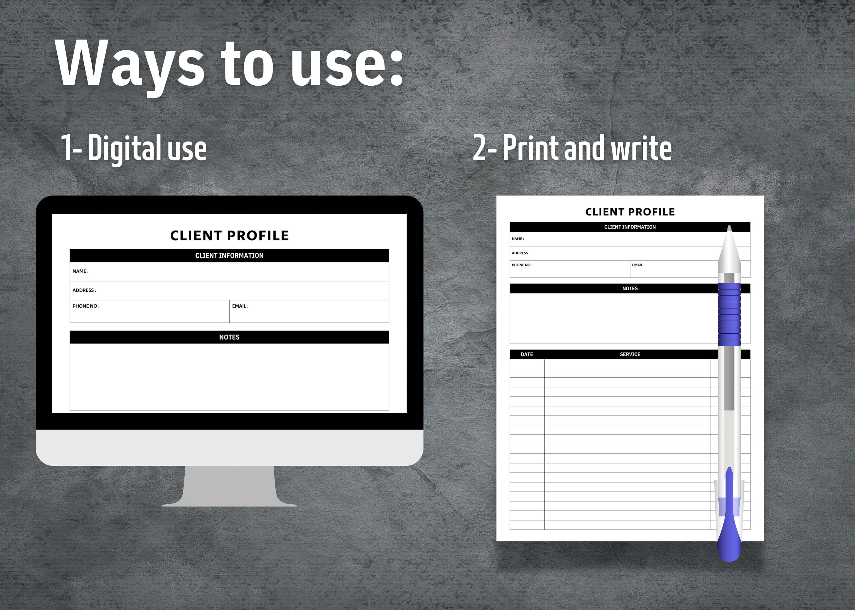 Client Profile Template, Client Information, Customer Information ...