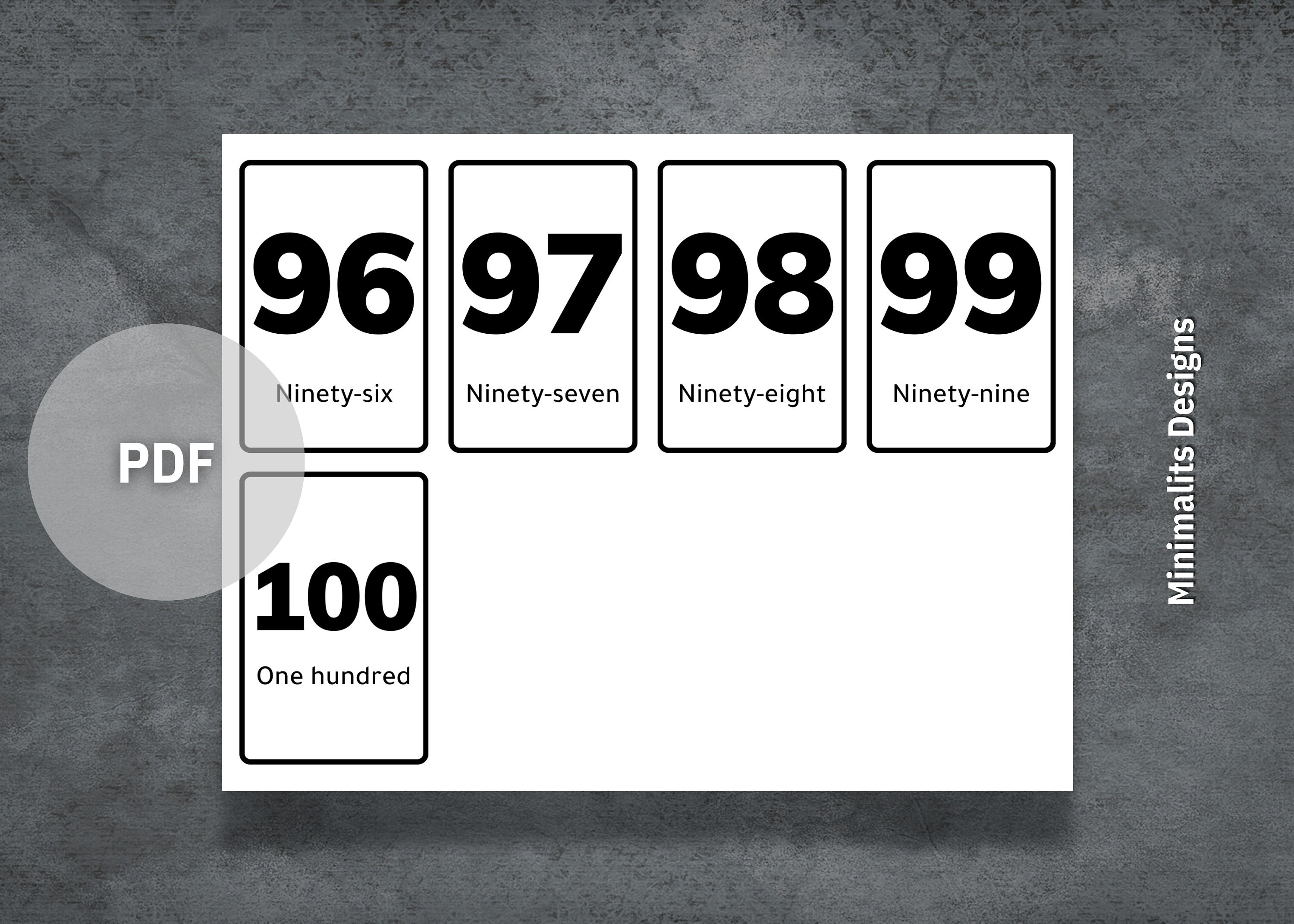 Numbers Flash Cards, Numbers 0 to 100 Flash Cards, Printable Flashcards ...