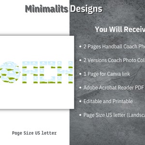 Handball Coach Photo Collage, Editable Canva Template, Handball Canva ...