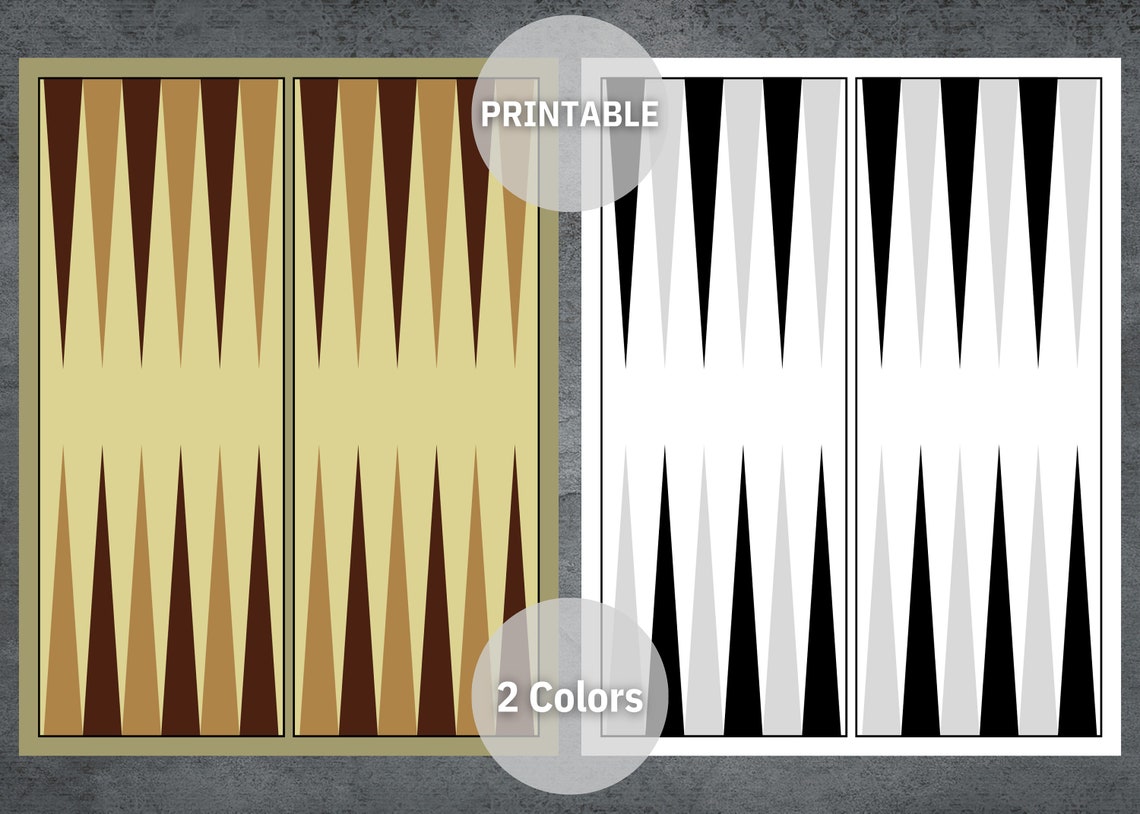 Backgammon Board Game, Printable Backgammon Game, Mini Backgammon Game, Dice Game, Backgammon US ...
