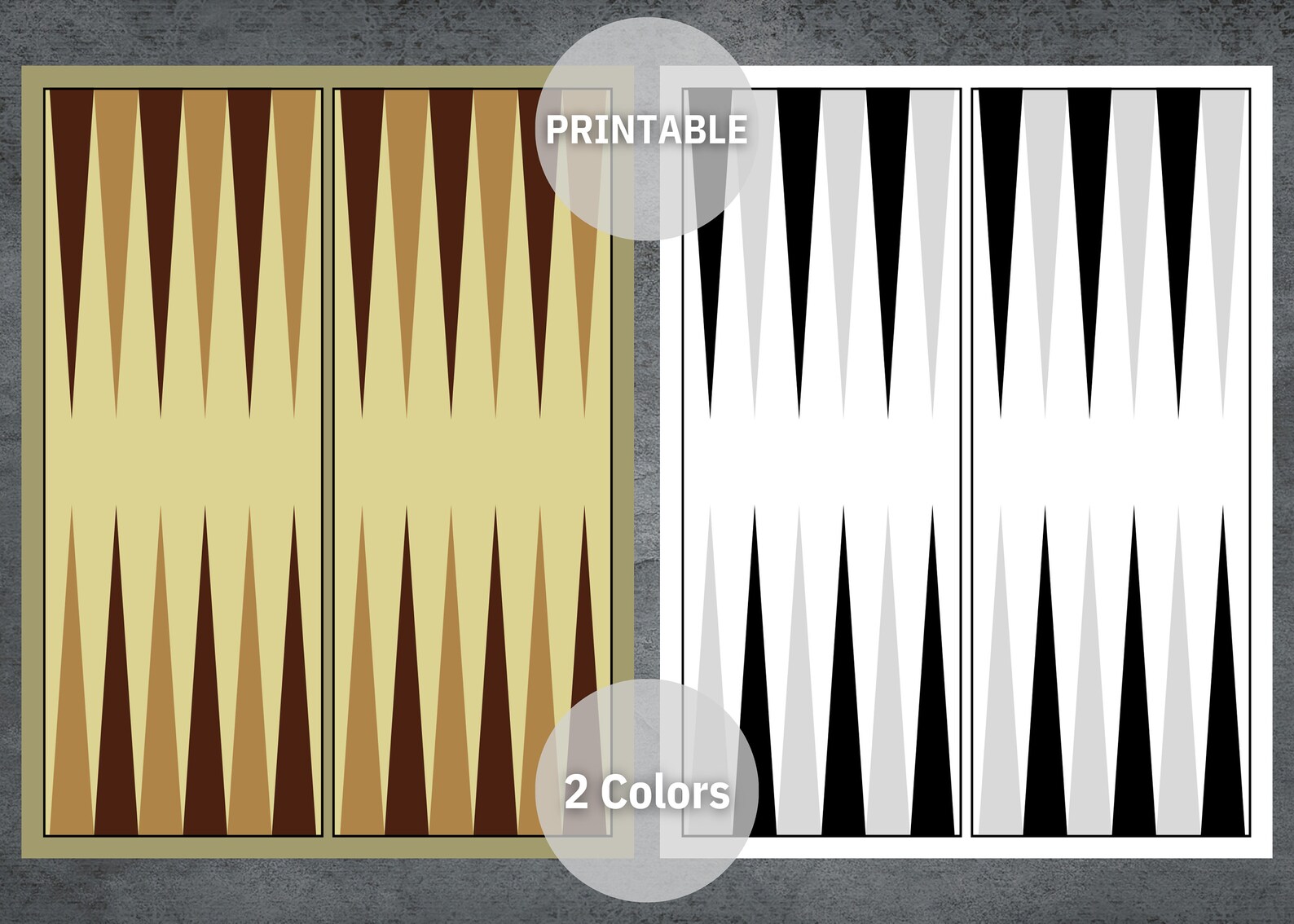 Backgammon Board Game, Printable Backgammon Game, Mini Backgammon Game ...