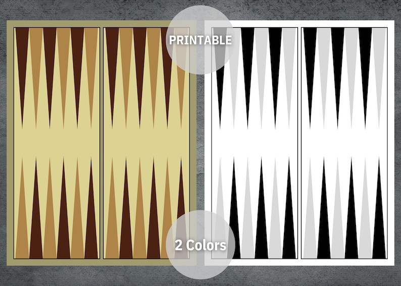 Backgammon Board Game, Printable Backgammon Game, Mini Backgammon Game ...