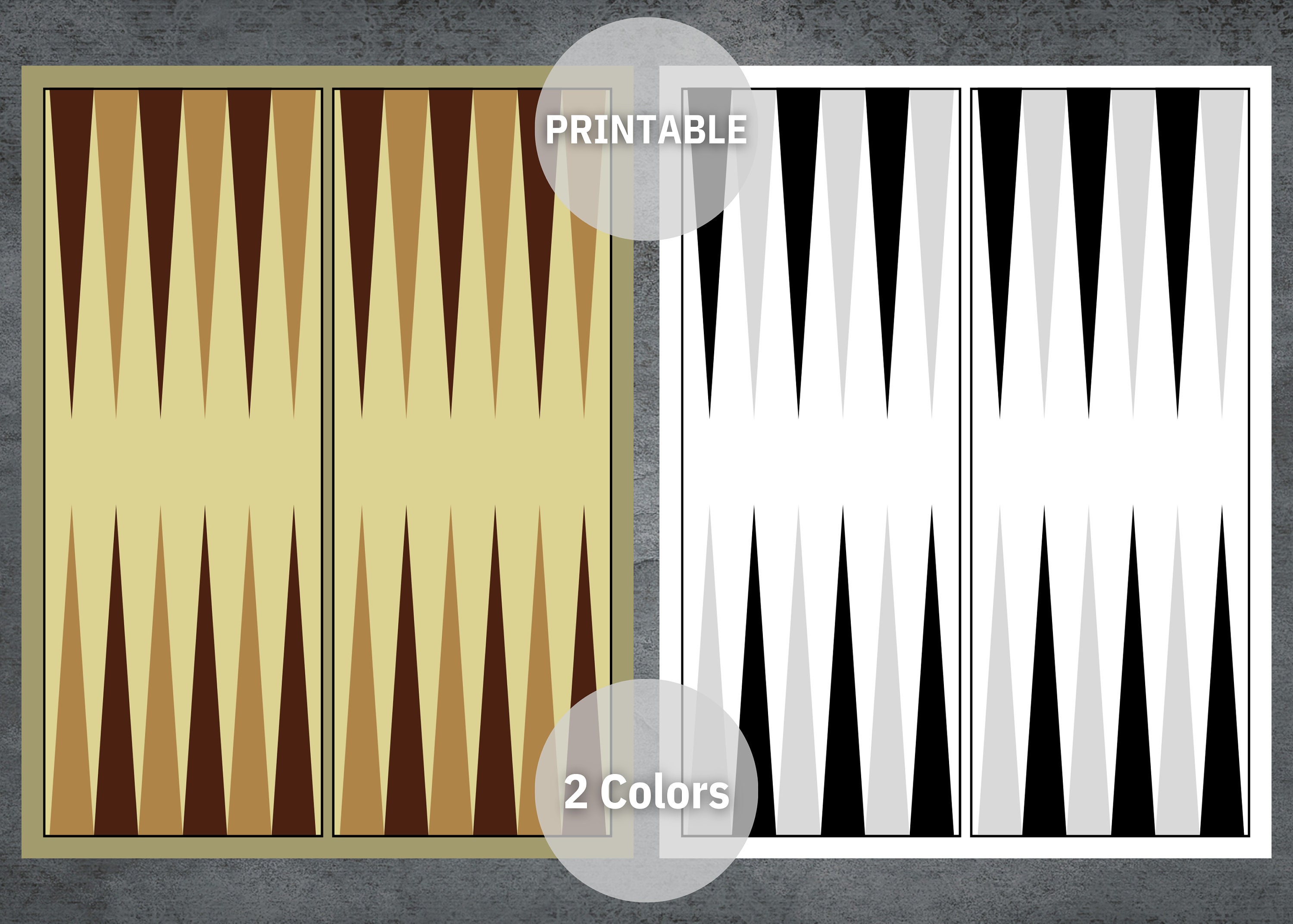 Backgammon Board Game, Printable Backgammon Game, Mini Backgammon Game, Dice Game, Backgammon US ...