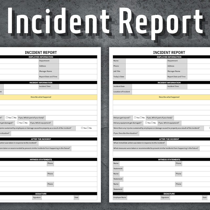 Incident Report Work - Etsy