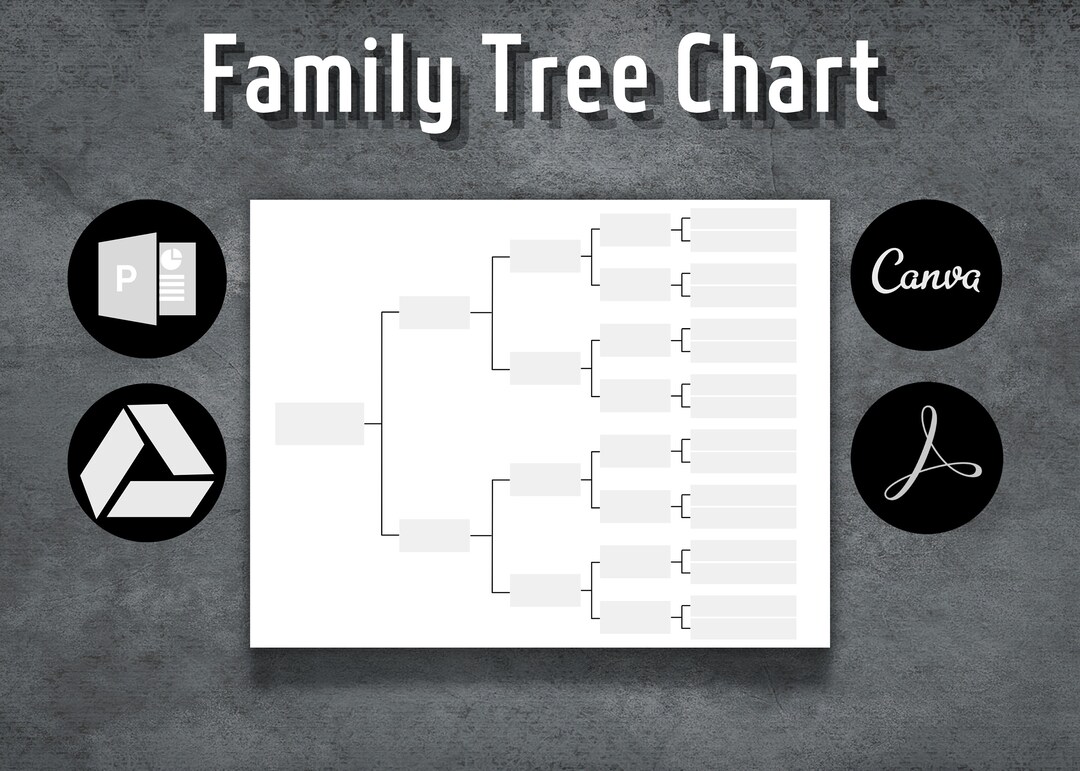 Family Tree Chart, Pedigree Chart Template, Printable Ancestral Chart ...