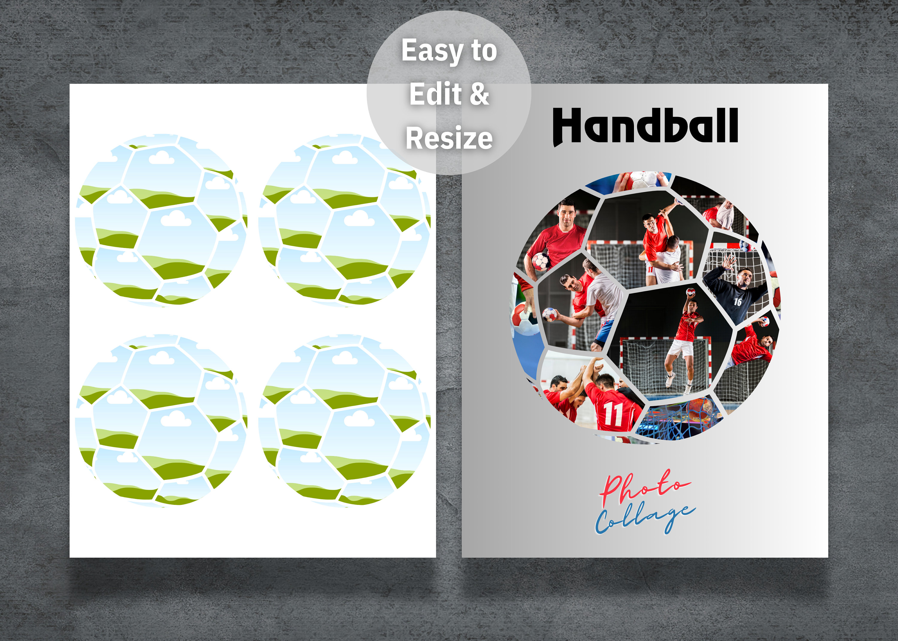 Handball Photo Collage, Editable Canva Template, Handball Canva Frame ...