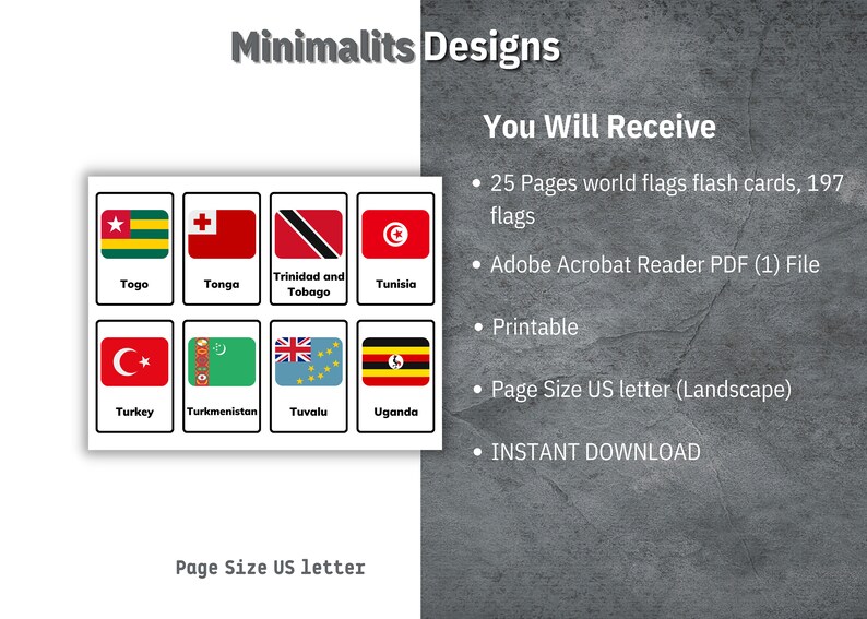 World Flags Flash Cards, Printable Flashcards, United Nations Countries ...