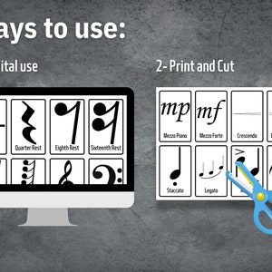 Music Symbol Flash Cards, Printable Music Notation Flash Cards, Musical ...