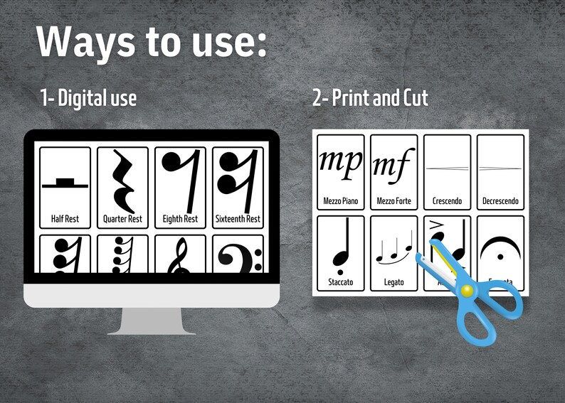 Music Symbol Flash Cards, Printable Music Notation Flash Cards, Musical ...