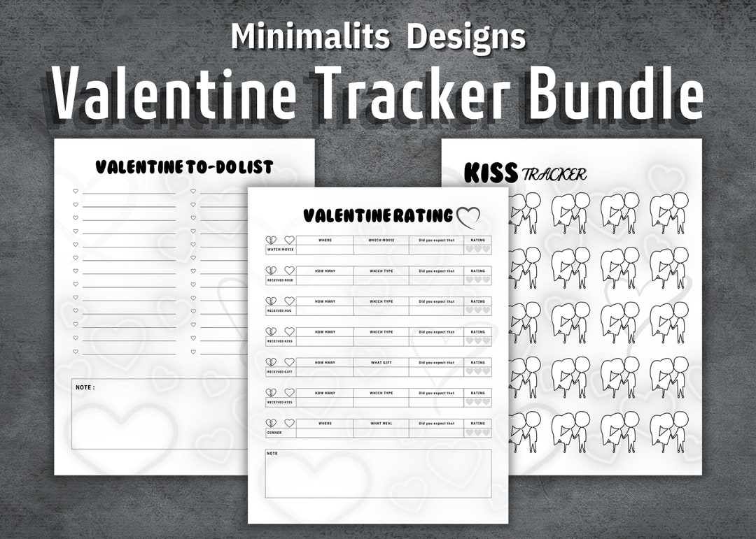 Valentine Tracker Bundle, Valentine's Day Planner, Valentine to Do List ...