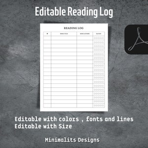 Reading Log, Book Log, Reading Tracker, Printable Book Tracker, Book ...