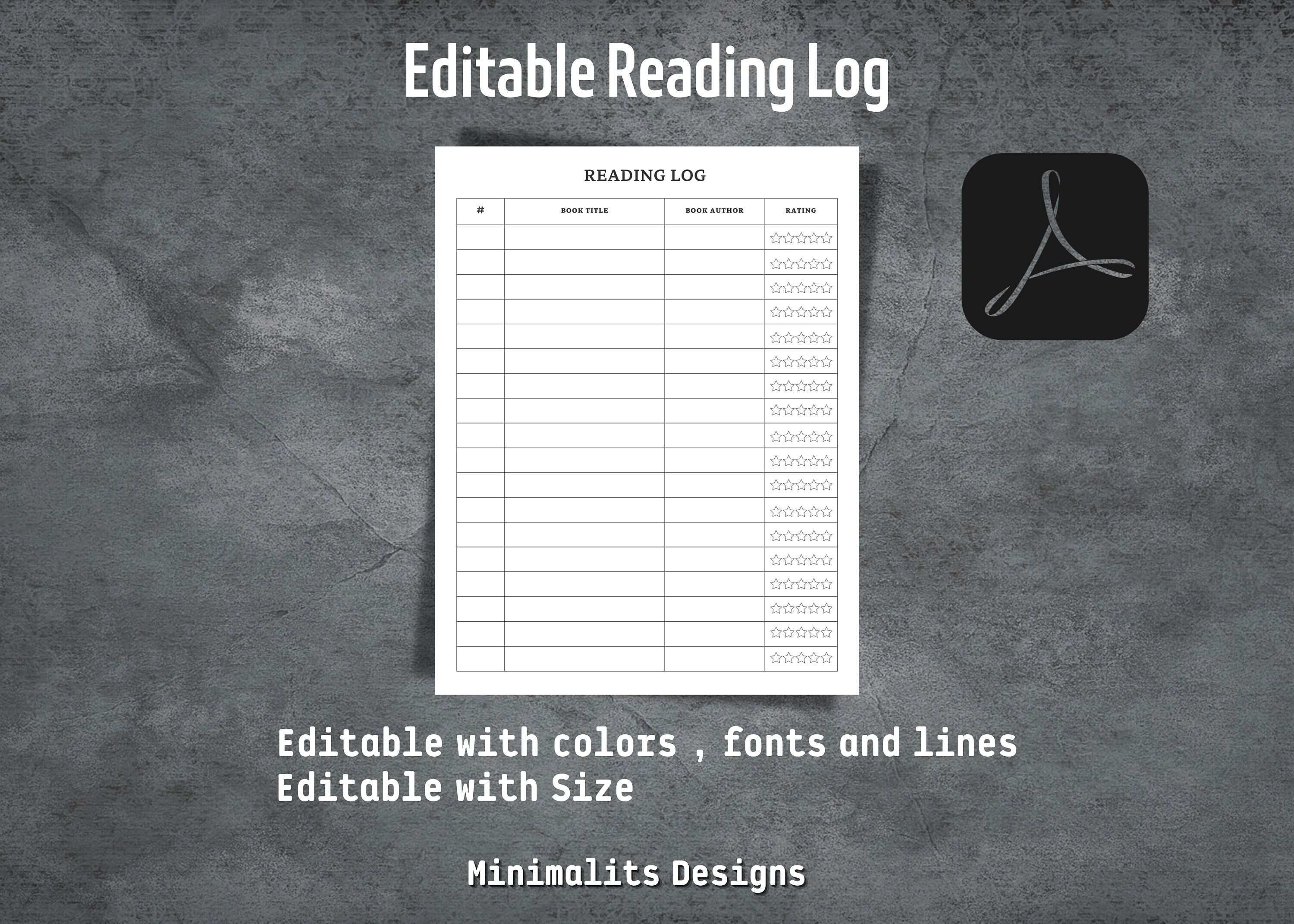 Reading Log Book Log Reading Tracker Printable Book - Etsy