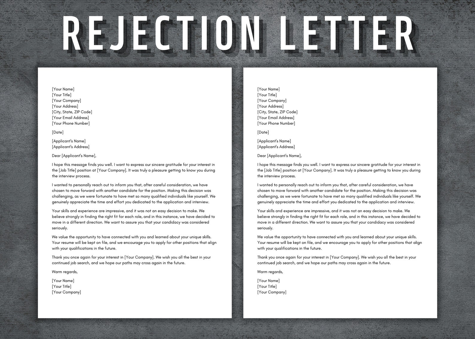 Rejection Letter Template, Printable Rejection Letter, Job Rejection ...