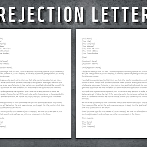 Rejection Letter Template, Printable Rejection Letter, Job Rejection ...