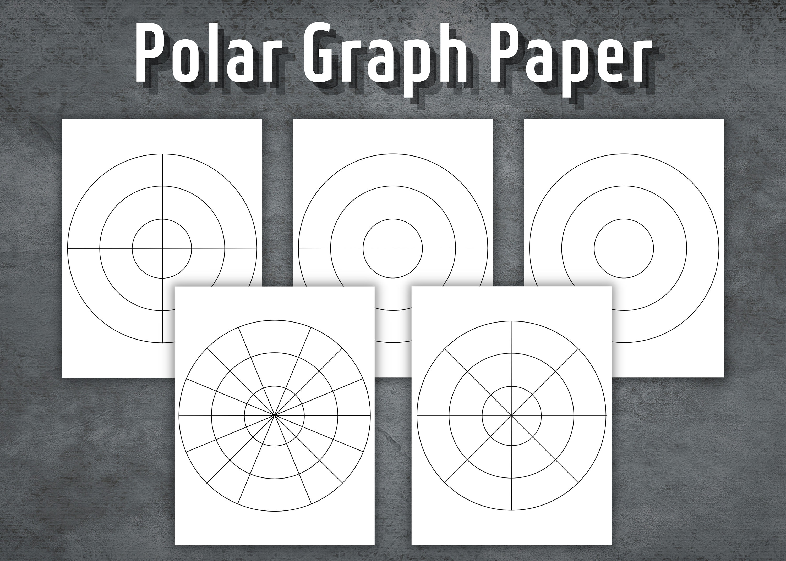 Polar Graph Paper, Printable Circular Graph Paper, Circular Grid Paper ...