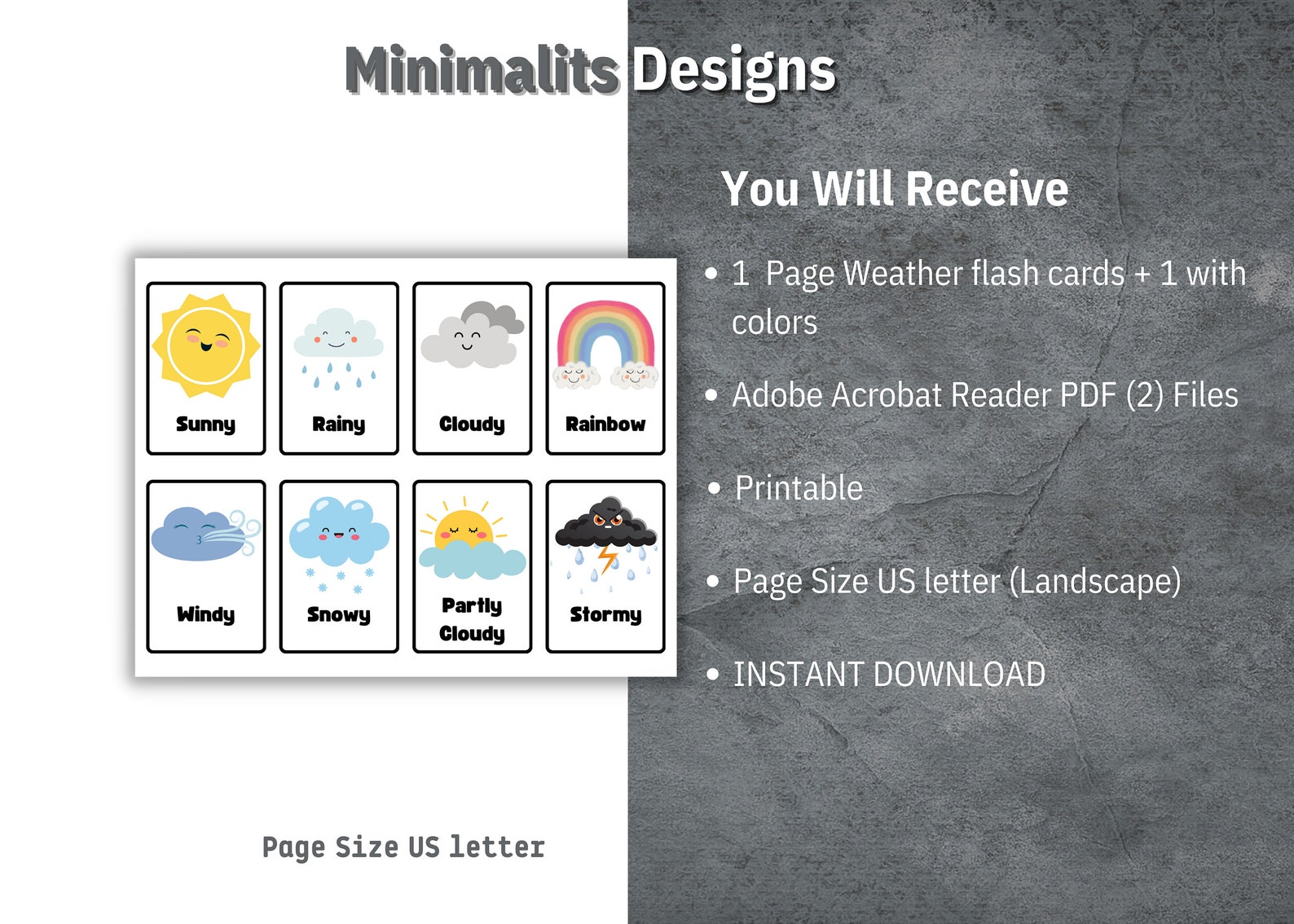 Weather Flash Cards, Printable Flashcards, Classroom Flashcards ...