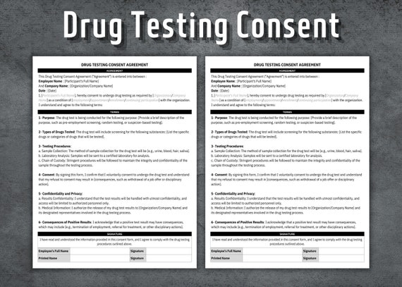 Drug Testing Form Template Alcohol And Drug Testing Forms
