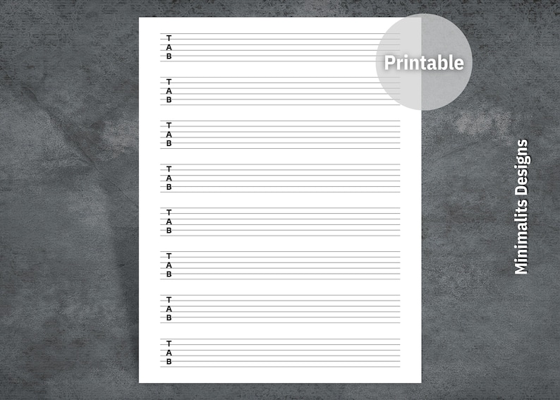 Guitar Music Sheet Printable Guitar Tablature Paper Blank - Etsy