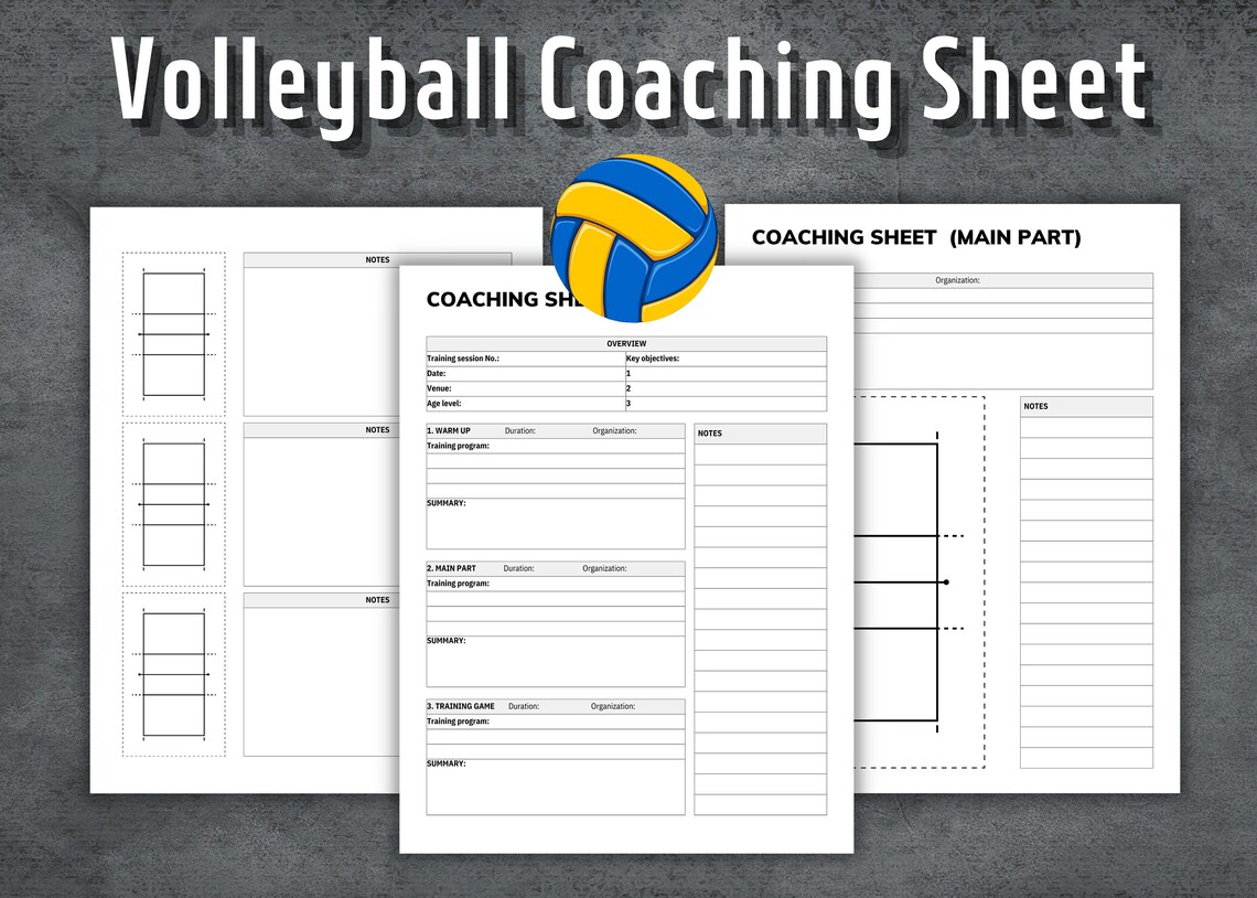 Volleyball Coaching Sheet Volleyball Practice Plan - Etsy