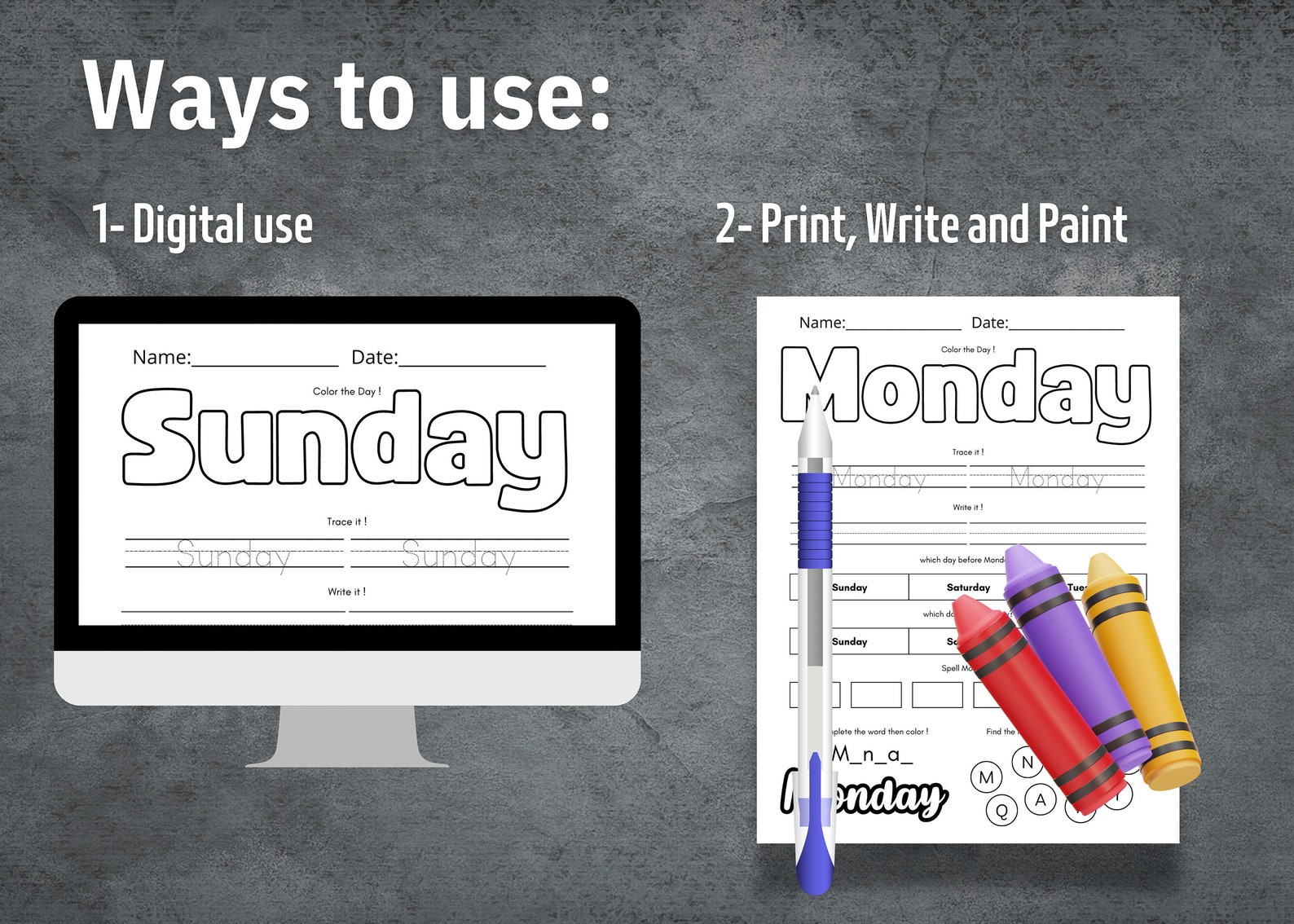 Days of the Week Worksheet, Days Coloring Pages, Printable Days ...