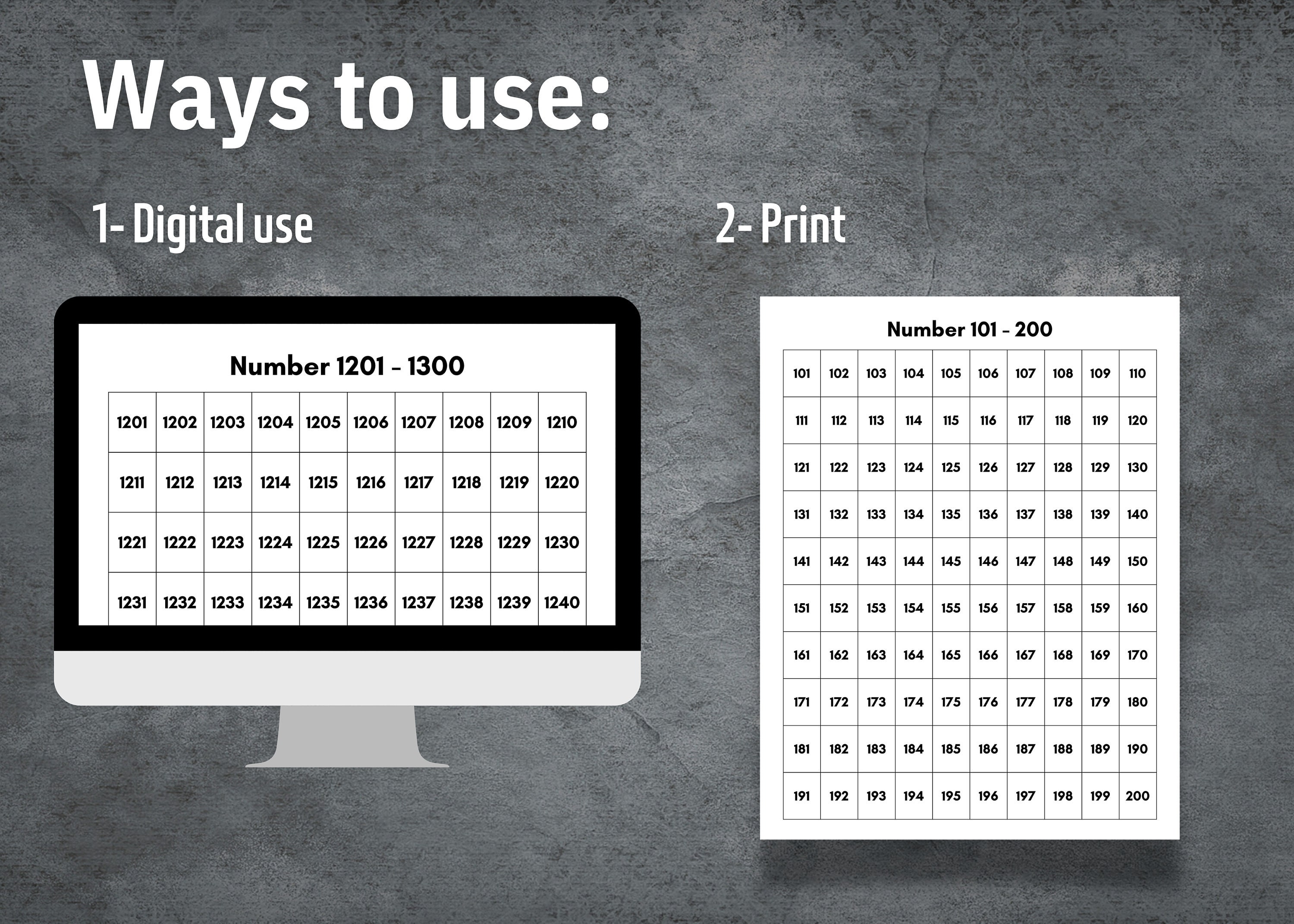 Number Charts, Numbers Worksheet, Printable Numbers, Kindergarten ...