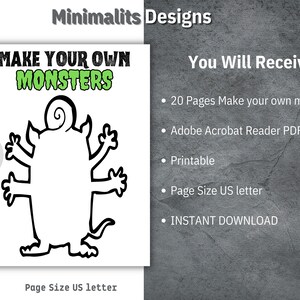 Make Your Own Monsters, Halloween Activities, Printable Coloring Pages ...