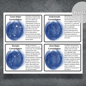 Constellations Flashcards, Preschool Flashcards, Printable Montessori ...