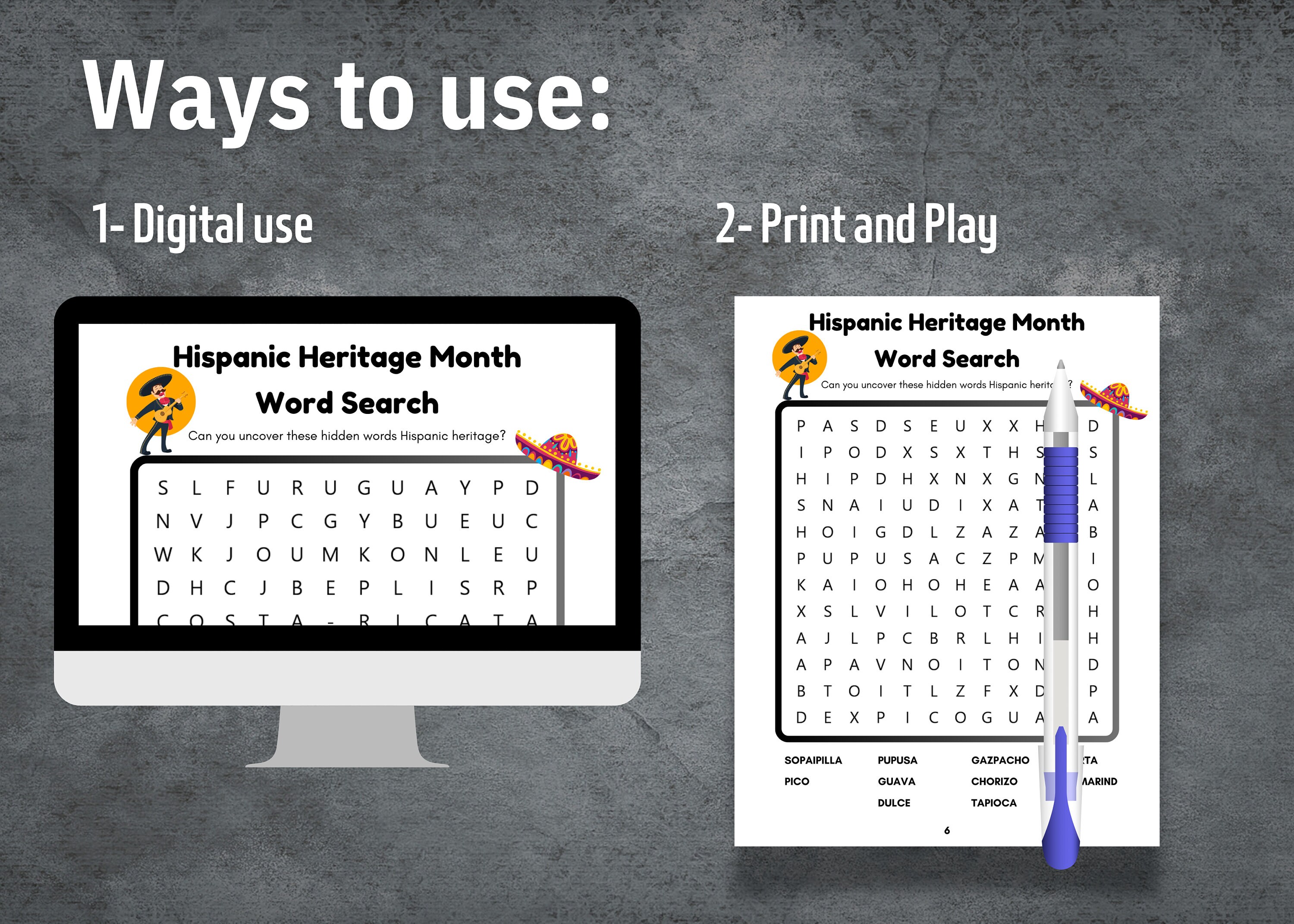 Hispanic Heritage Month Printable Hispanic Word Search - Etsy