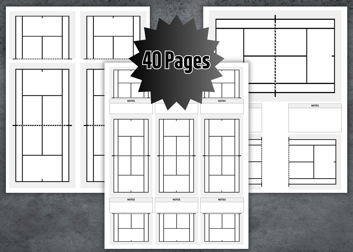 Tennis Playbook Template, Printable Blank Tennis Diagrams, Canva ...