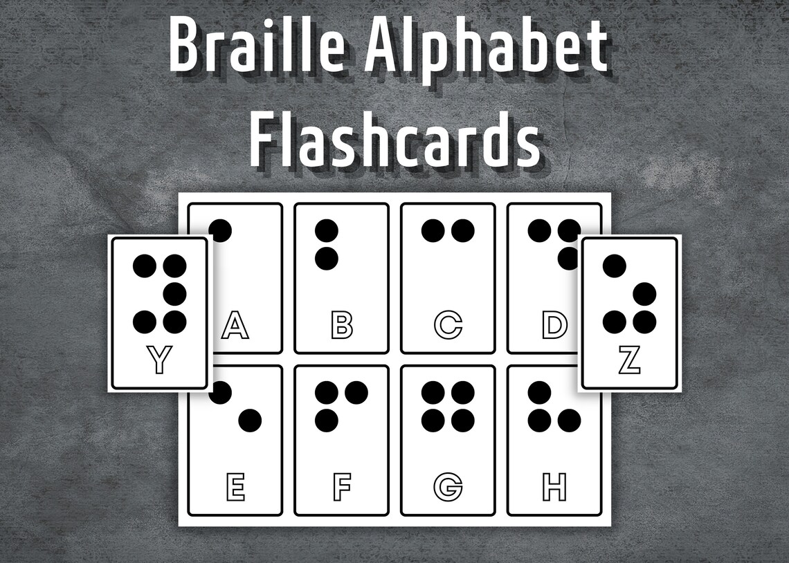 Braille Alphabet Flashcards, Preschool Flashcards, Printable Montessori ...